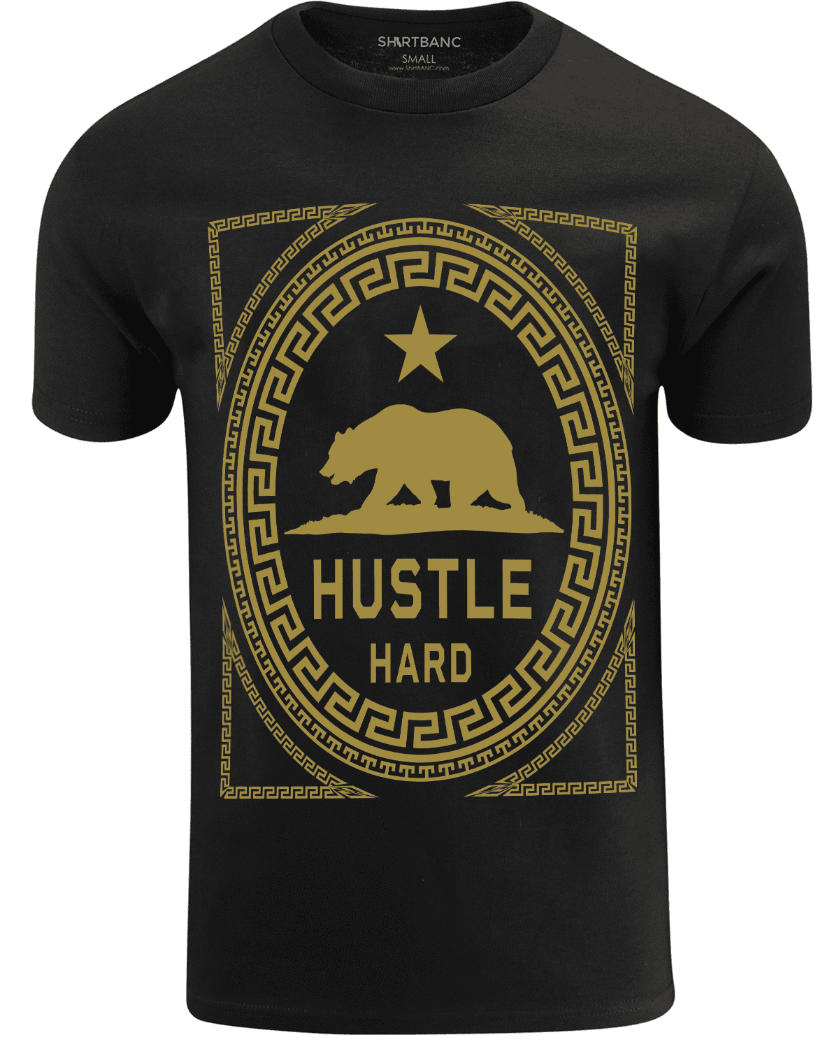 ShirtBANC Mens Hustle Hard Shirt California State Bear Unique Maze ...