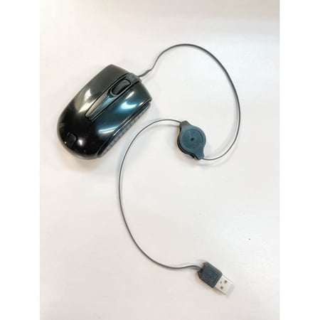 UPBRIGHT Retractable Slim Corded USB Optical Mini Scroll Wheel Mouse ...