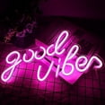 Wanxing Cute Desk Good Vibes LED Neon Light Signs USB Power for Home ...
