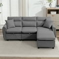 ZAFLY Sectional Sofa with Flexible Ottoman, U/L-Shaped Sofas and ...