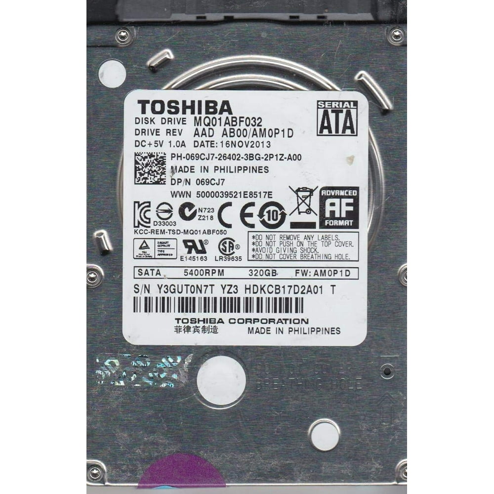 MQ01ABF032, AB00/AM0P1D, HDKCB17D2A01 T, Toshiba 320GB SATA 2.5 Hard ...
