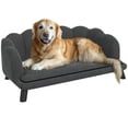 PawHut Pet Bed Sofa Cover, Velvet Large Dog Couch with Foam Cushioning ...
