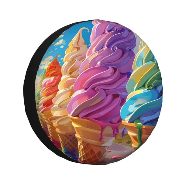 Balery Rainbow Melting Ice Cream Cubiertas para Neumáticos - Protector ...