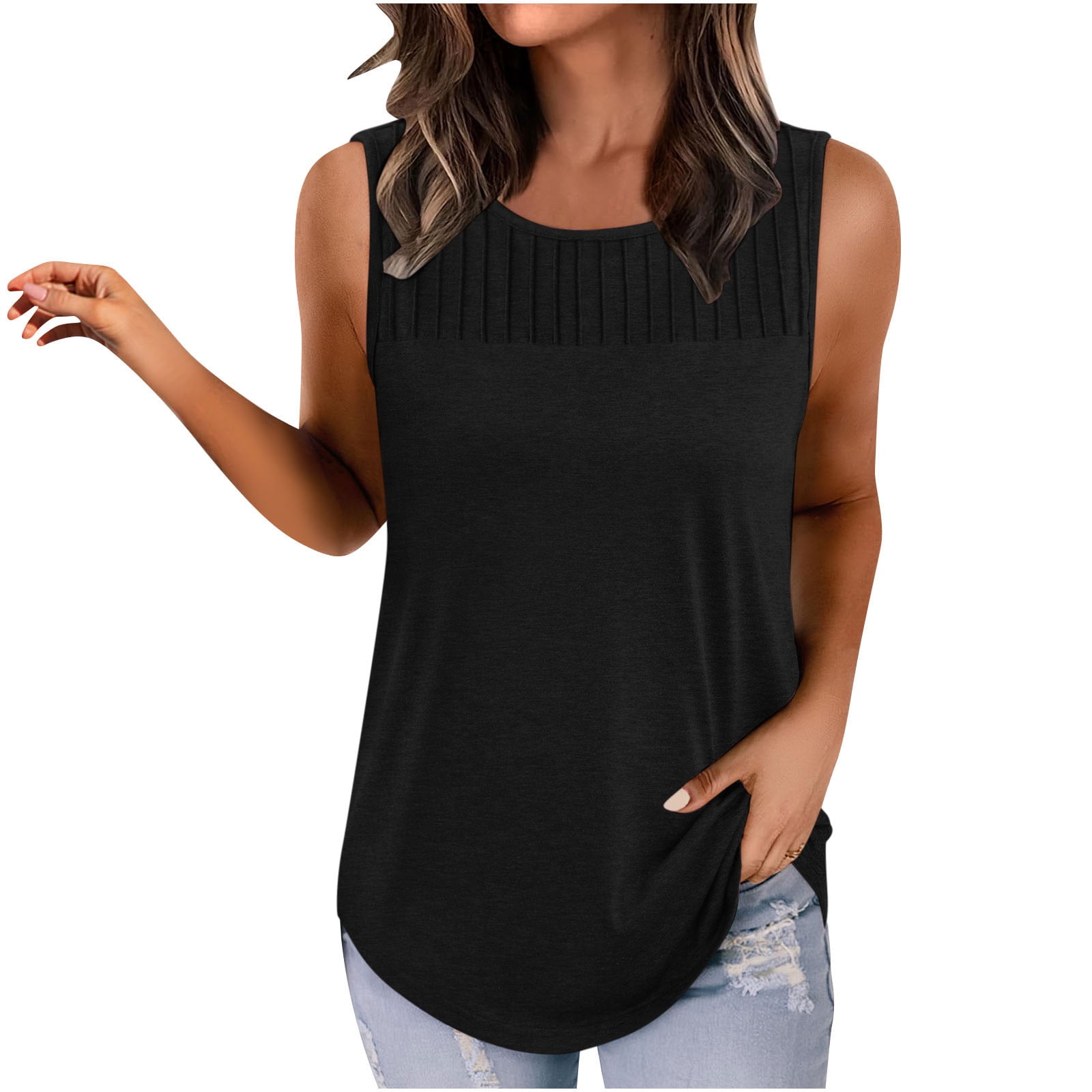 Click here for Akoee Womens Summer Tank Tops With Pleats Sleevele... prices