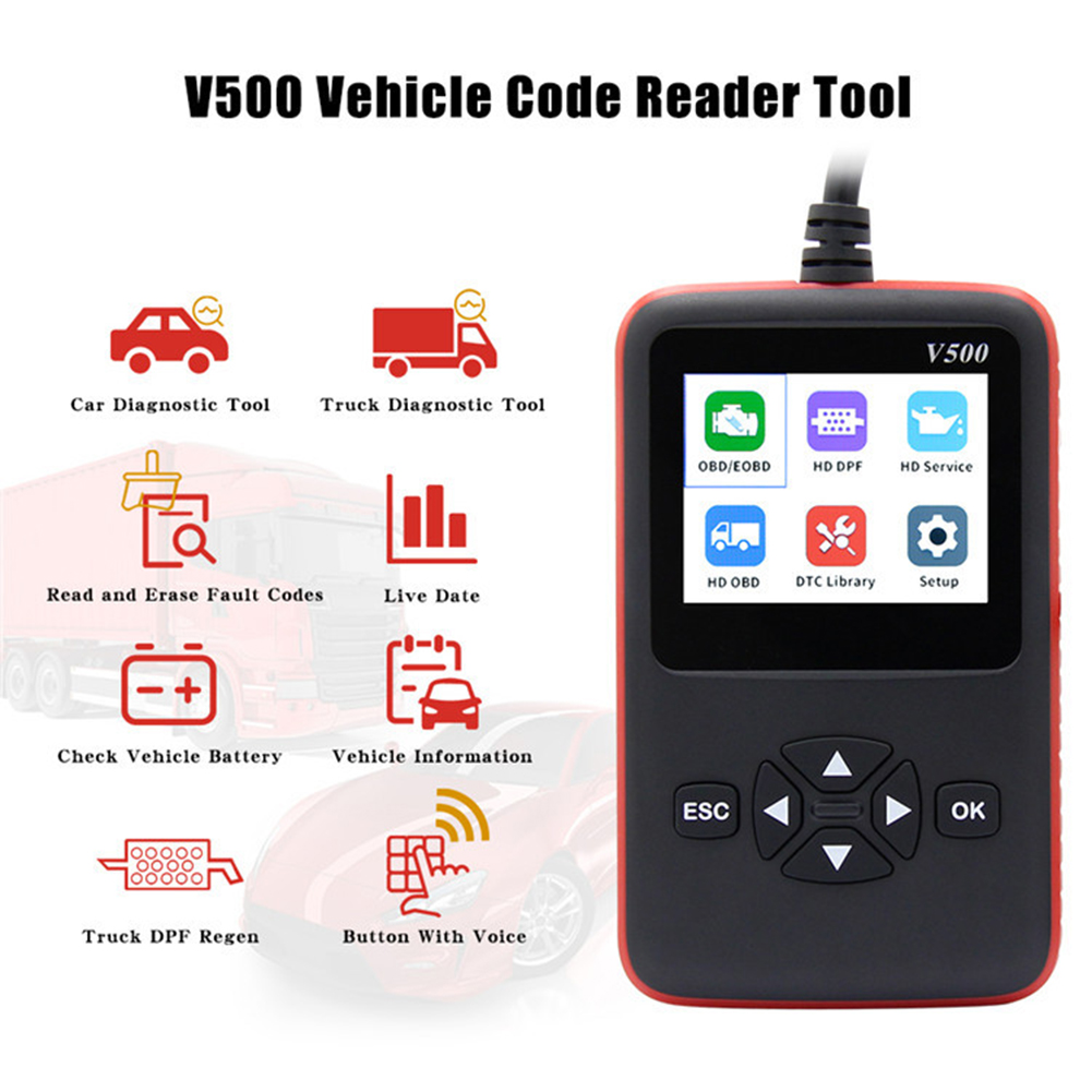 AIHOME V500 OBD2/EOBD scanner Automotive Engine Fault Code Reader Car Code Reader Car Diagnostic ...