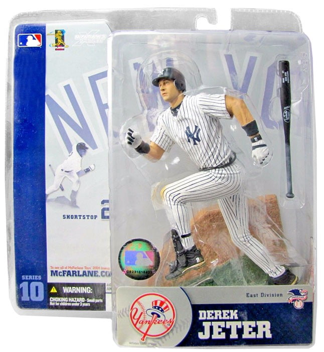 Derek Jeter Action Figure White Pinstripes Jersey MLB New York Yankees ...