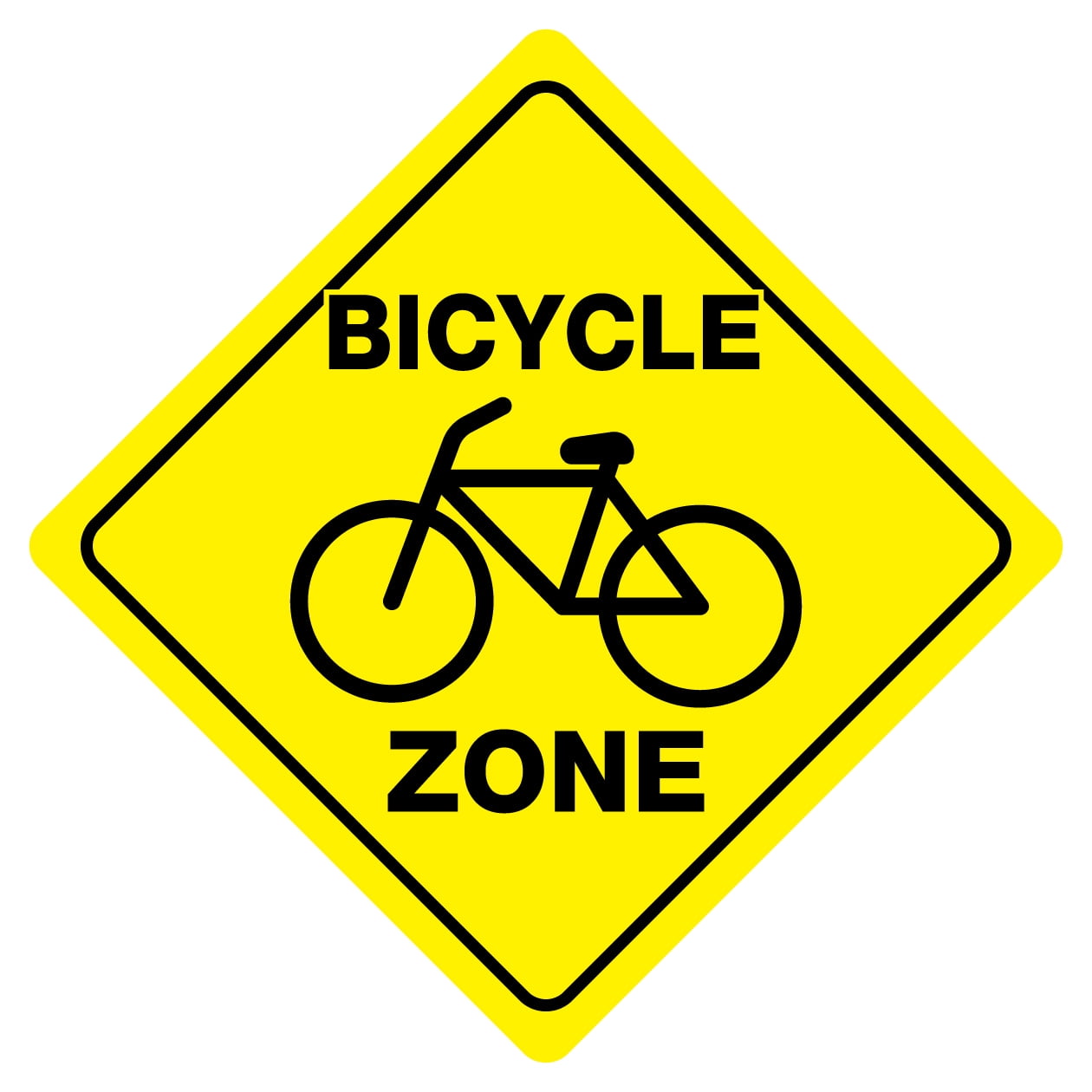 BICYCLE ZONE Funny Novelty Crossing Sign - Walmart.com