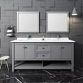 Fresca Manchester 72" Double Sinks Wood Bathroom Vanity with Mirrors in ...