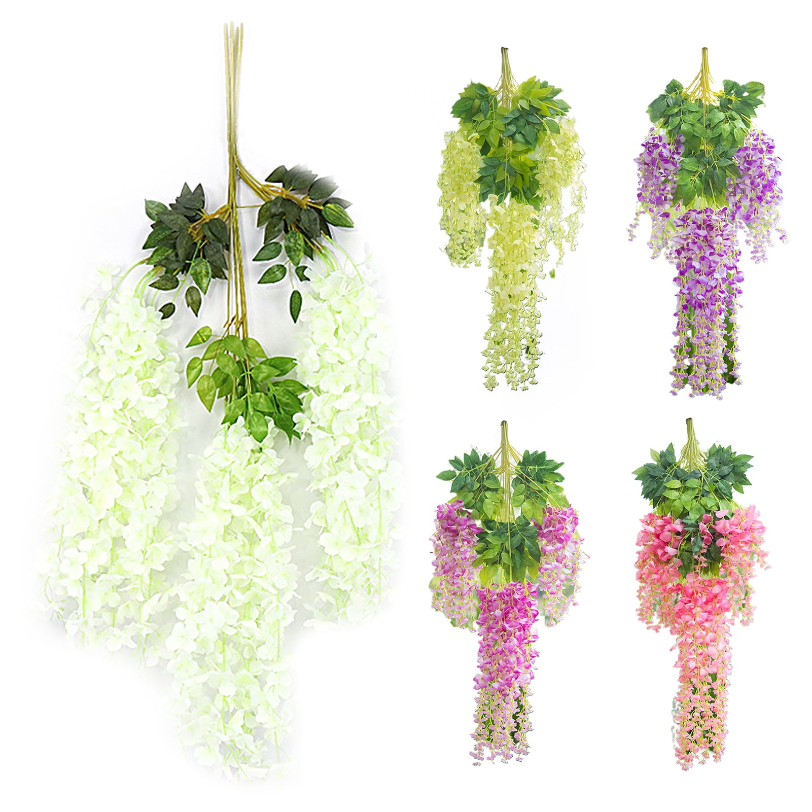 Dengjunhu Silk Wisteria Flower Artificial Hanging Wisteria Vine Fake ...