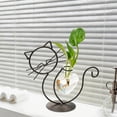 A Concise Cat-Shaped Wrought Iron Flower Vase With Hydroponic Design ...