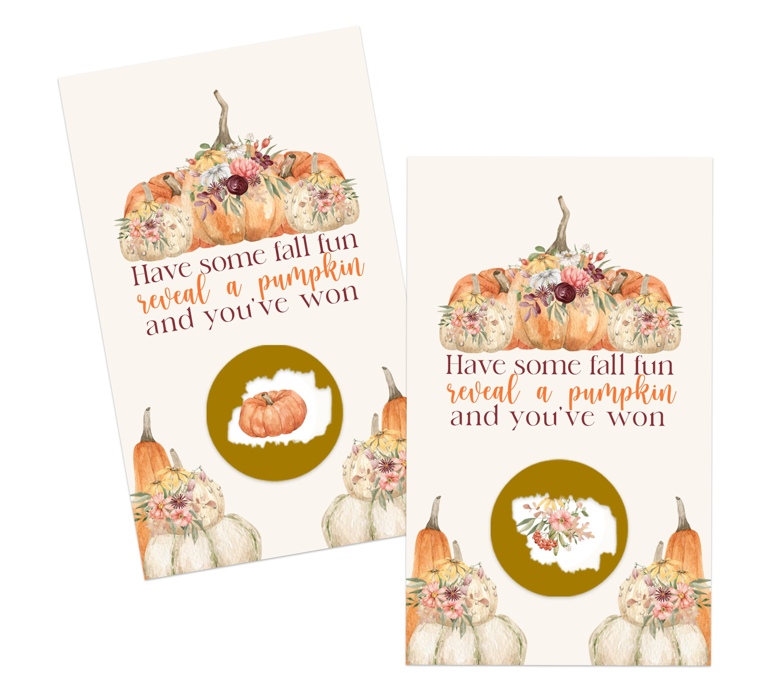 Rustic Pumpkin Scratch Off Cards 30 Pack Thanksgiving Party Games for ...