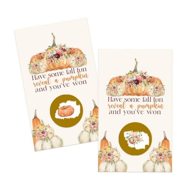 Rustic Pumpkin Scratch Off Cards 30 Pack Thanksgiving Party Games for ...