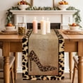 Table Runner Retro Leopard Shoes Theme Dresser Scarves 13x36 Inch,Linen ...