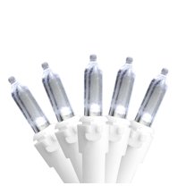 Set of 100 Warm White LED Wide Angle Icicle Christmas Lights - White ...