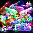 Toner Depot LED Party Favors, 78 Pack, Glow Neon Toys, Finger Lights, Jelly Rings, Safe for Kids ...