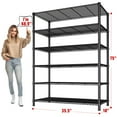 REIBII 6 Shelf Steel Wire Shelves Storage 1800LBS Shelving Units Rack ...