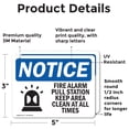 (2 Pack) Fire Alarm Pull Station Keep Sign With Symbol OSHA Notice Sign ...