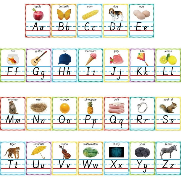 Tableau d'affichage de l'alphabet et des chiffres Ensemble de cartes d ...