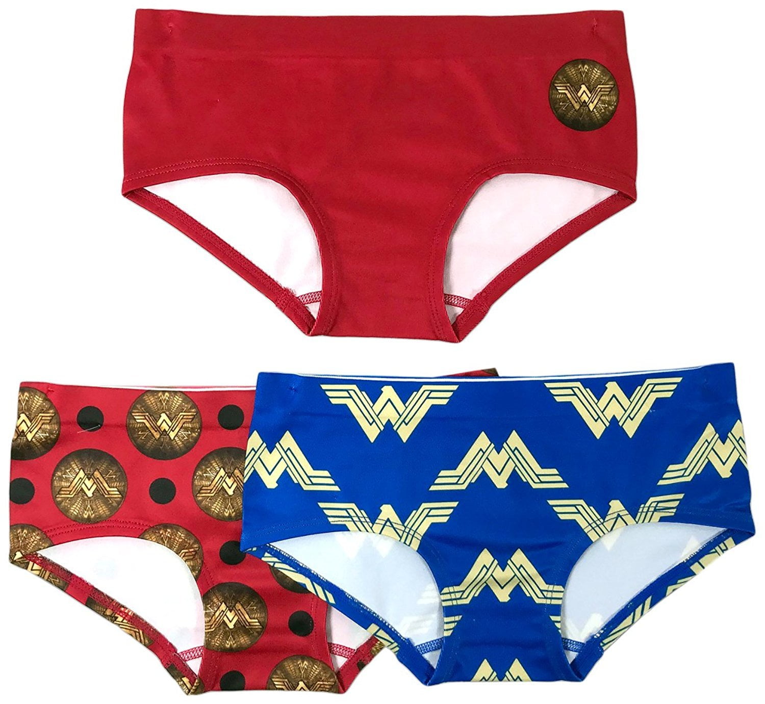 DC Comics Big Girls' 3-Pack Wonder Woman Seamless Hipster Underwear ...