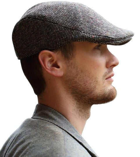 Hanna Hats Donegal Touring Flat Cap 100% Wool Tweed Men's Driving Cap ...