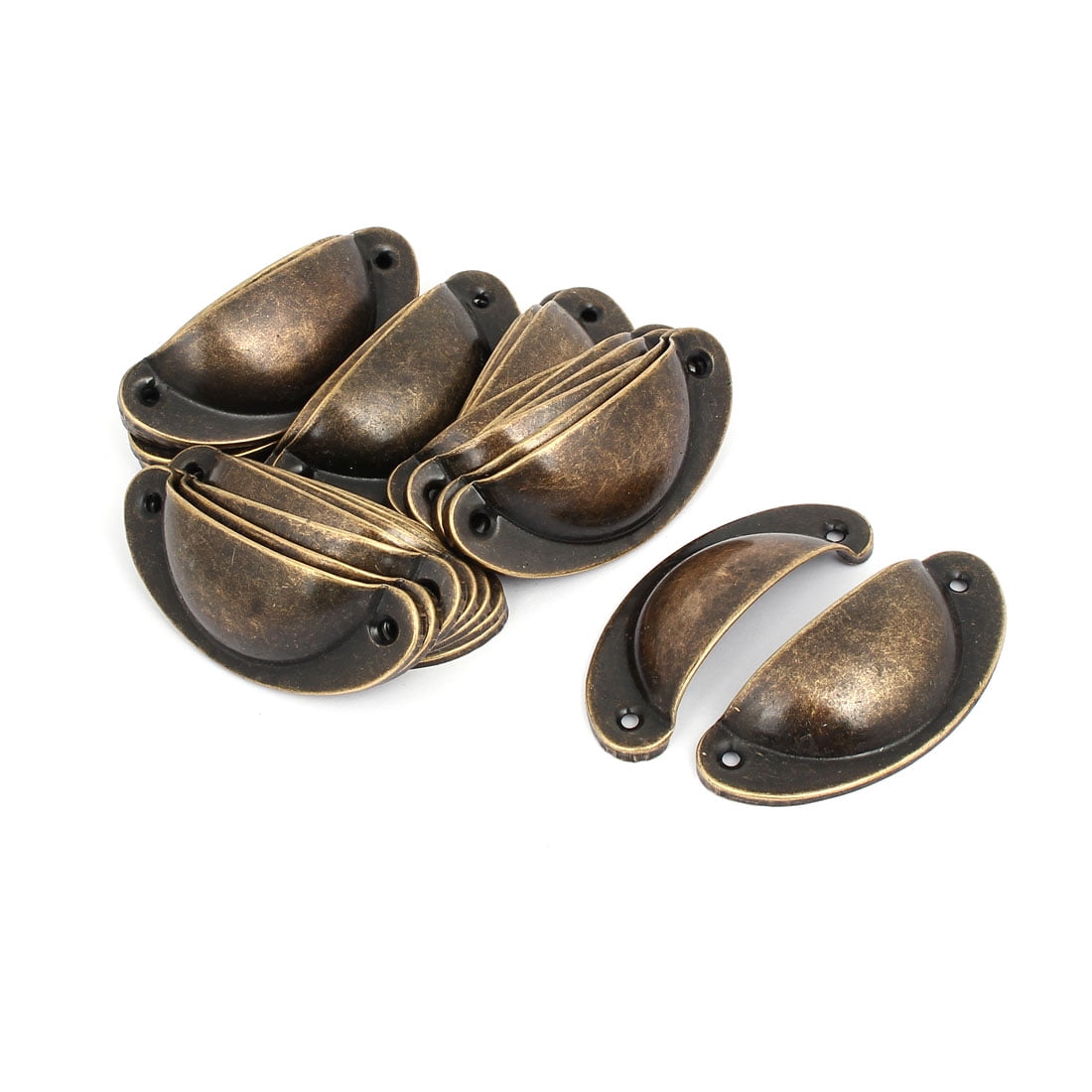 Drawer Iron Antique Style Shell Cup Pull Handles Bronze Tone 81mm ...