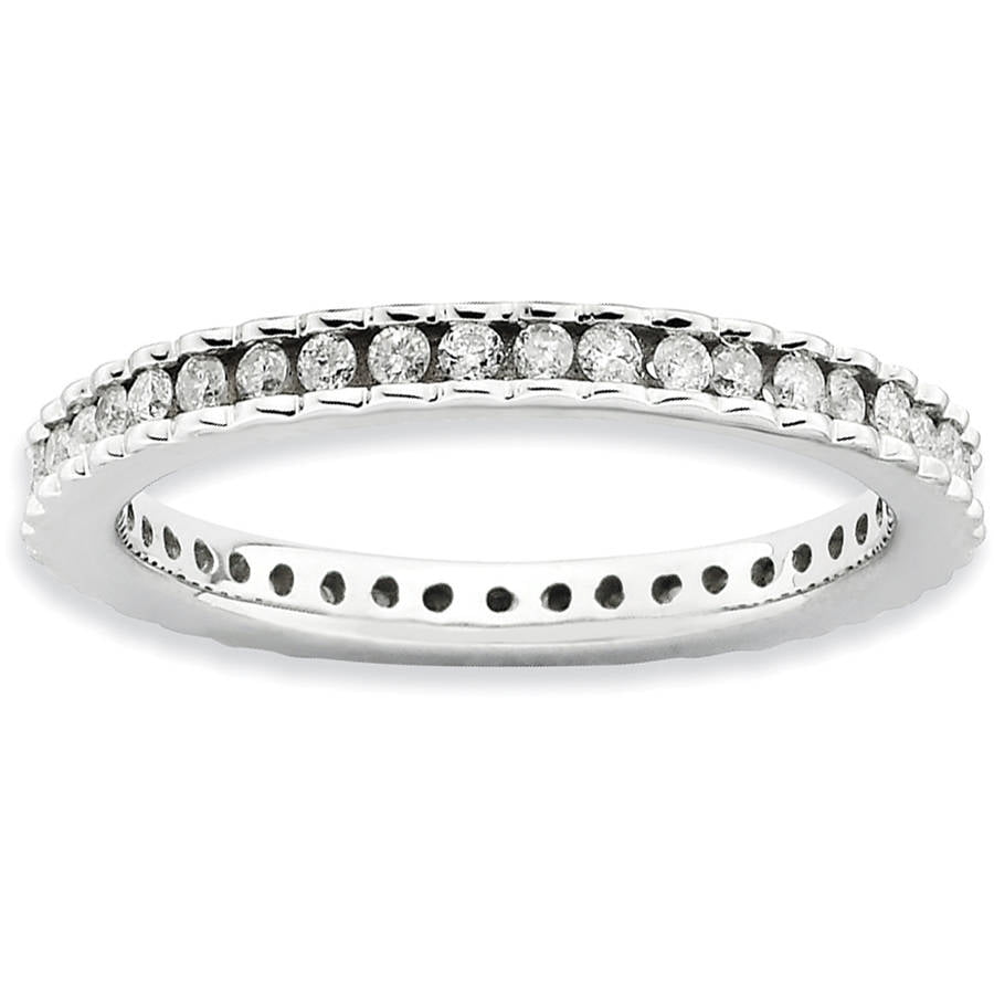 Diamond Sterling Silver Polished Ring - Walmart.com