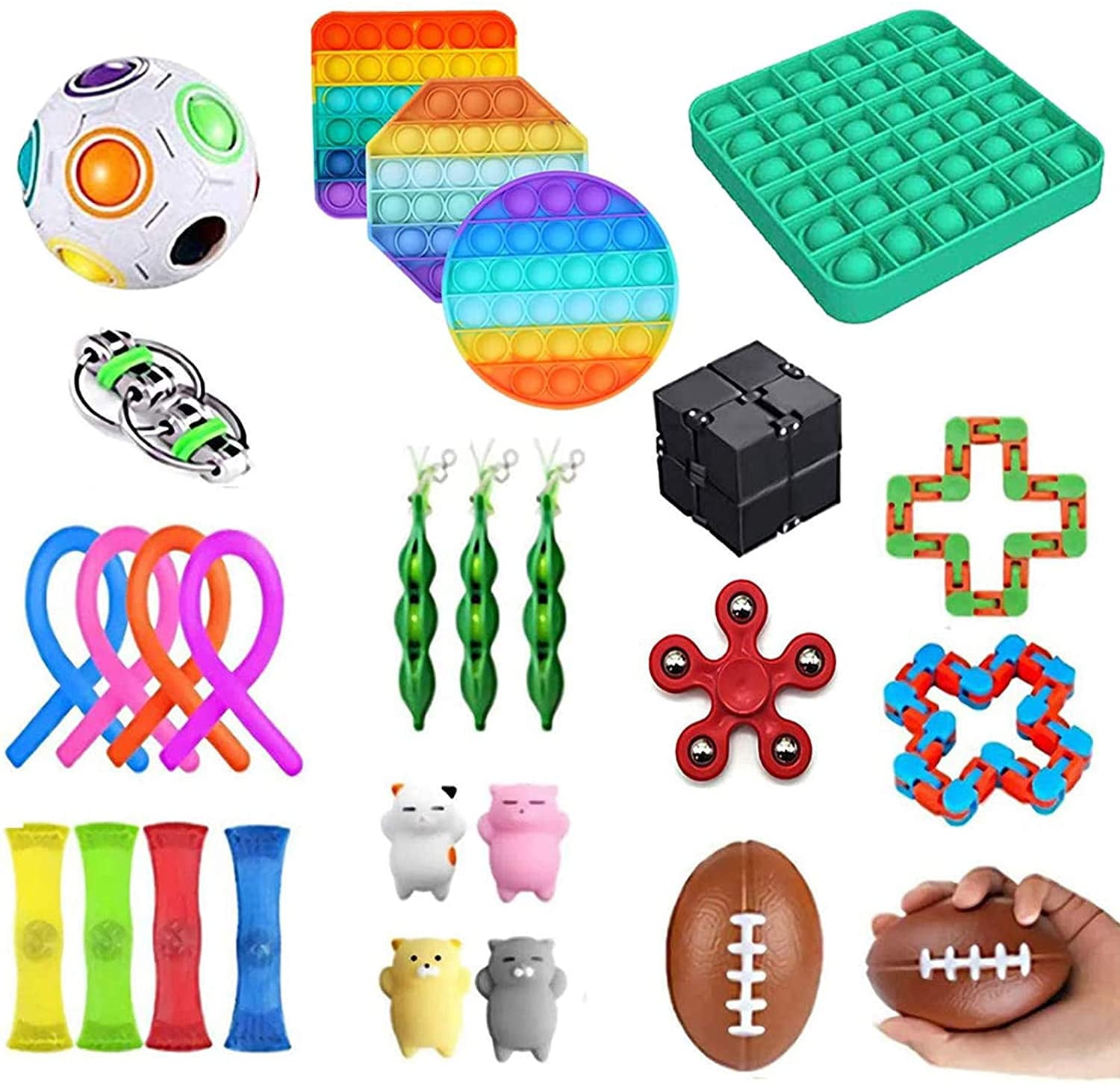 25/29 Pieces Fidget HALO Sets Fidget Sensory Bubble Popper HALO s Pack ...