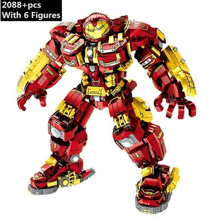 Moc Super-heros Mini Iron Man Heavy Mech Armor Model Figures Building ...