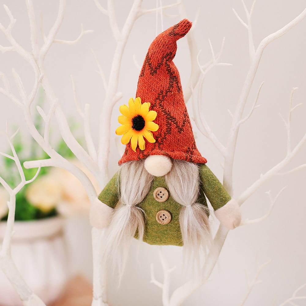 Fall Gnomes with Sunflower Ornaments, Thanksgiving Gnomes Plush Hanging ...