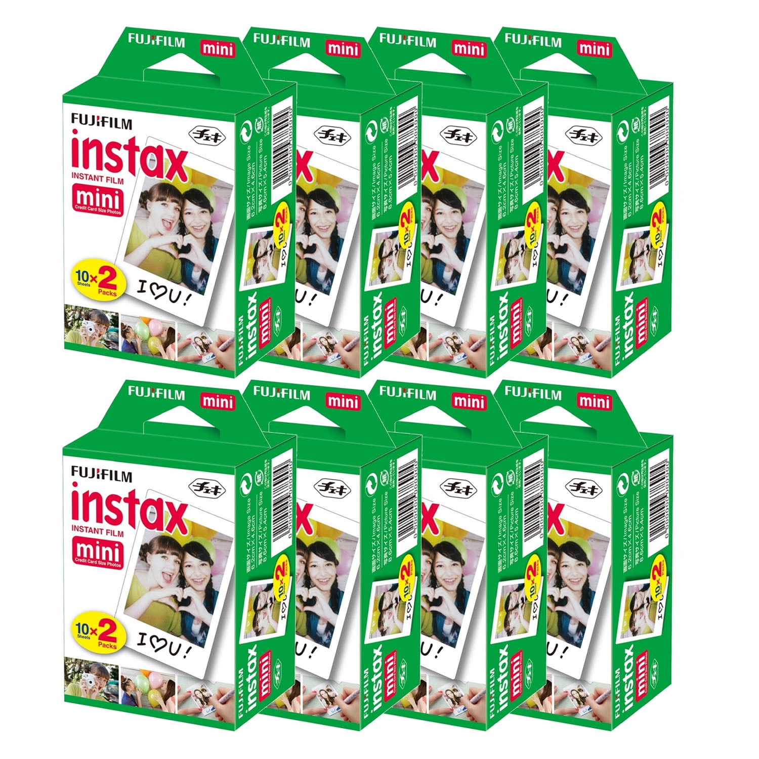 Fujifilm 2x10 Film Mini Instax Film Pack - 8 Packs - 160 Exposures ...