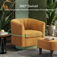 LINSY HOME Swivel Accent Chair with Ottoman, Velvet Barrel Chair for ...
