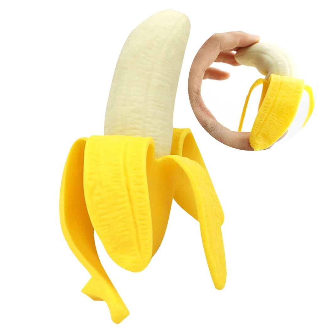 Dog Chewing Toy Interactive Banana Shaped Dog Rubber Toy Puppy Teething ...