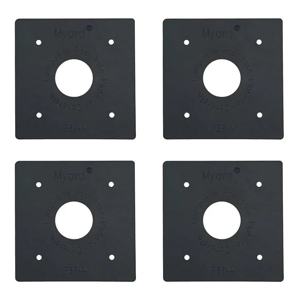 Myard PBP44 Post Base Plate for 4X4 Inches Wood Post, Provides Code ...