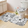 Abstract Circles Bathroom Rugs Set Modern Minimalist Gray Black Cobalt ...