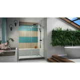 DreamLine Enigma-X 56-60 in. W x 76 in. H Fully Frameless Sliding Shower Door in Polished ...