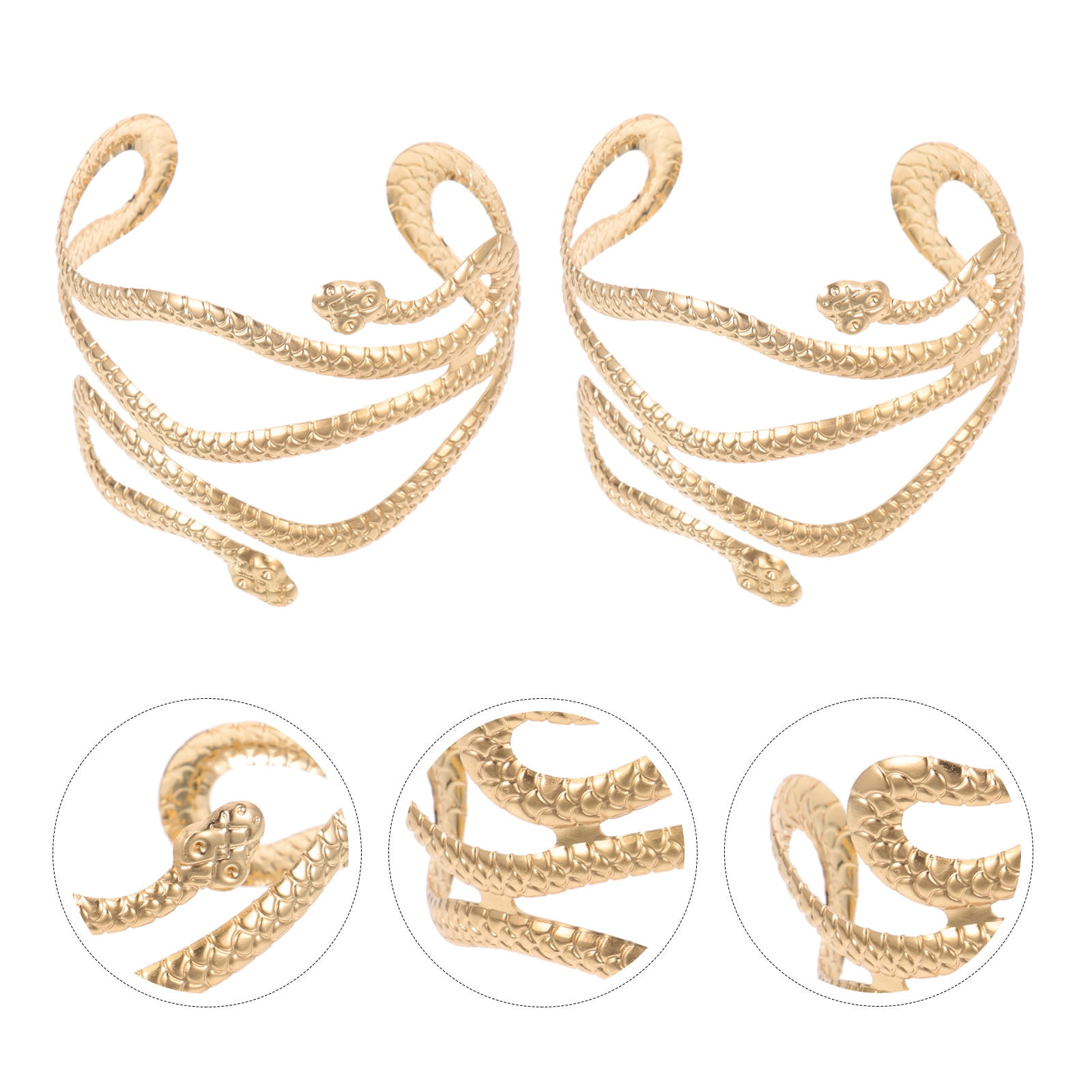 Click here for Ifanlandor 2pcs Snake Arm Cuff Bracelet Golden Upp... prices