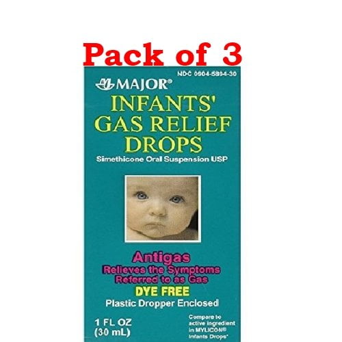 3-Pack Major Infants Gas Relief Simethicone (Mylicon) Drops 1 oz. (Set ...