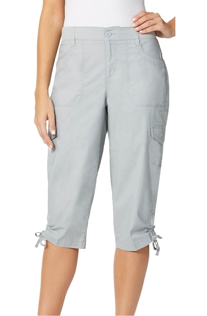 Gloria Vanderbilt Womens Lillie Skimmer Capri Pants (Sterling Silver ...