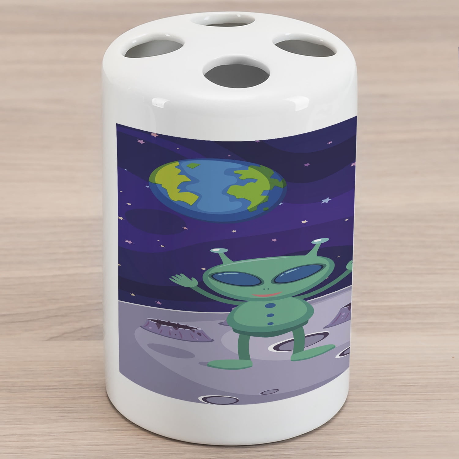 Alien Ceramic Toothbrush Holder, Cartoon Interpretation of a Mysterious ...