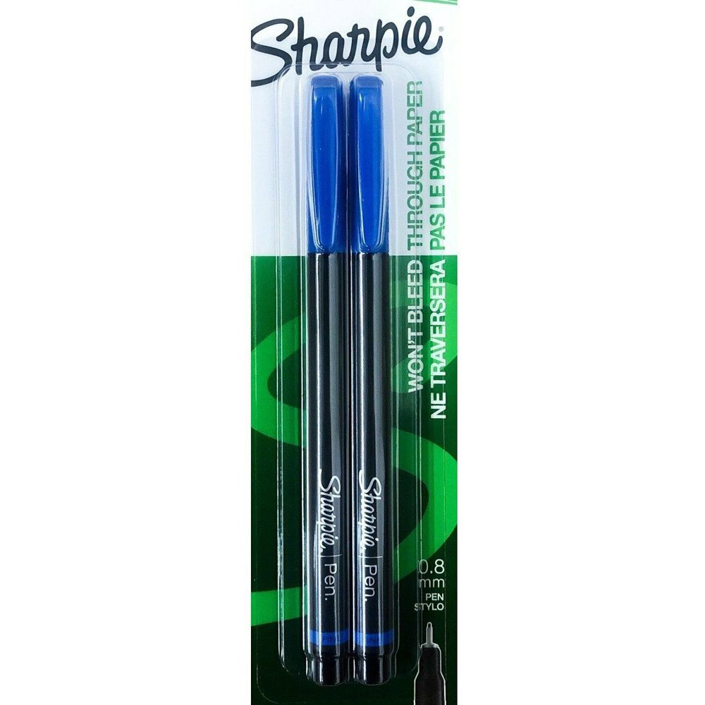 Sharpie Fine Point Pens, Blue Ink 2 ea (Pack of 2) - Walmart.com ...