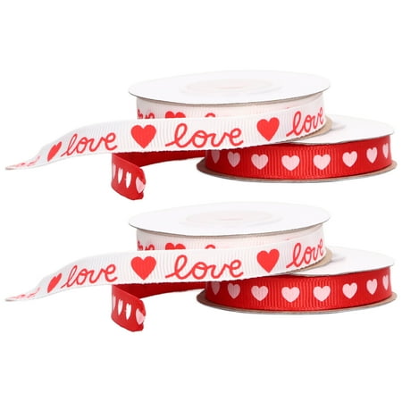 Heart Printed Fabric Ribbons, Heart Pattern Heart Ribbons Width 1cm ...