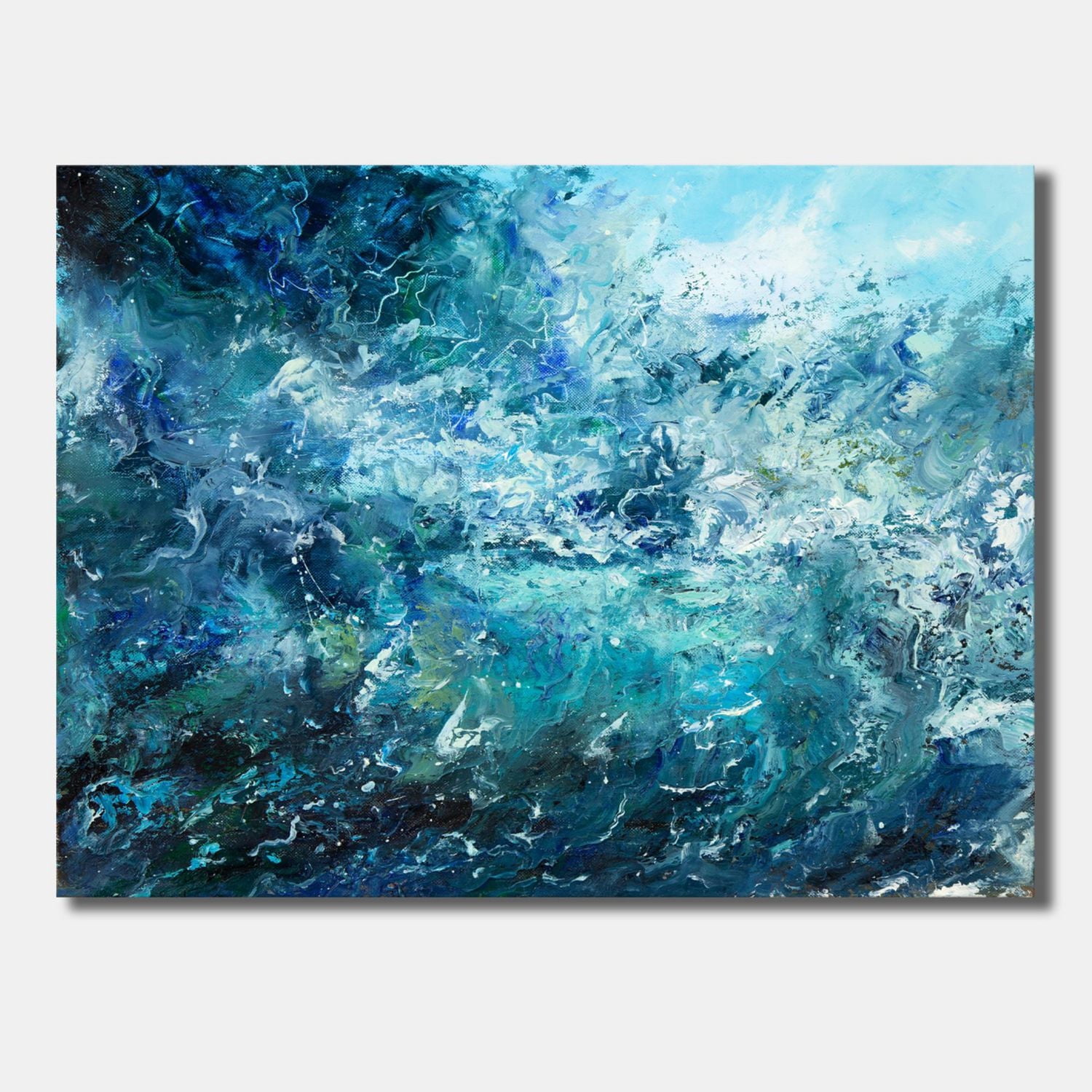 Click here for Designart Wild Blue Ocean Waves V Canvas Wall Art... prices