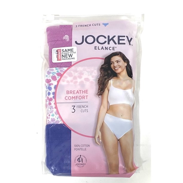 Jockey Womens 3 Pack Elance Cotton French Cut Breathe Brief Underwear