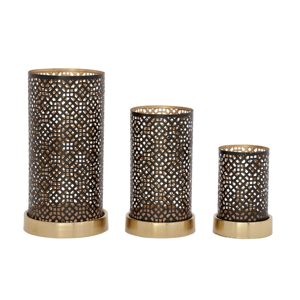 Unique Set Of Three Metal Candle Holder Silver - Walmart.com - Walmart.com