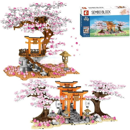 MSYMY Japanese Sakura Tree House Modular Building Set with Minifigures ...