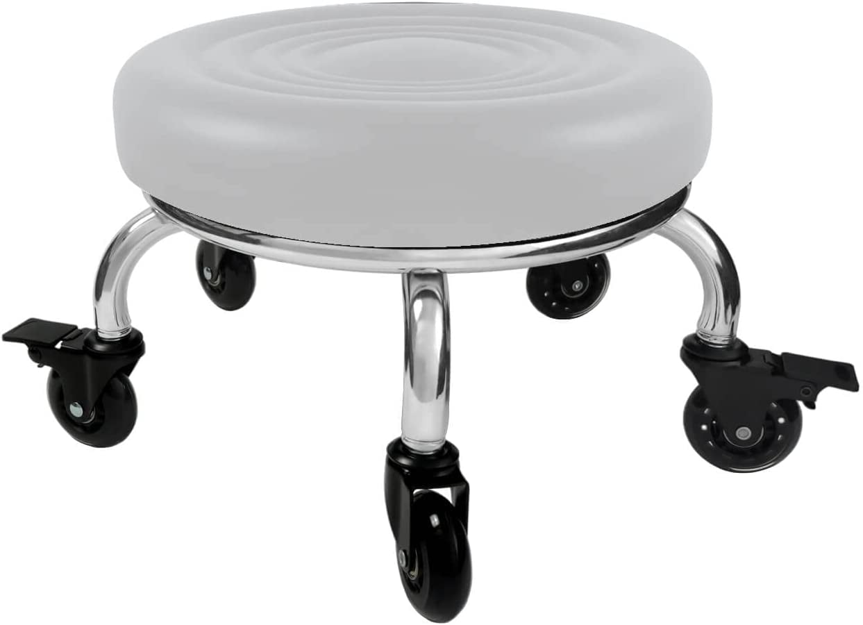 ZXNYH Heavy Duty Rolling Stool with Universal Swivel Caster Wheels Home ...