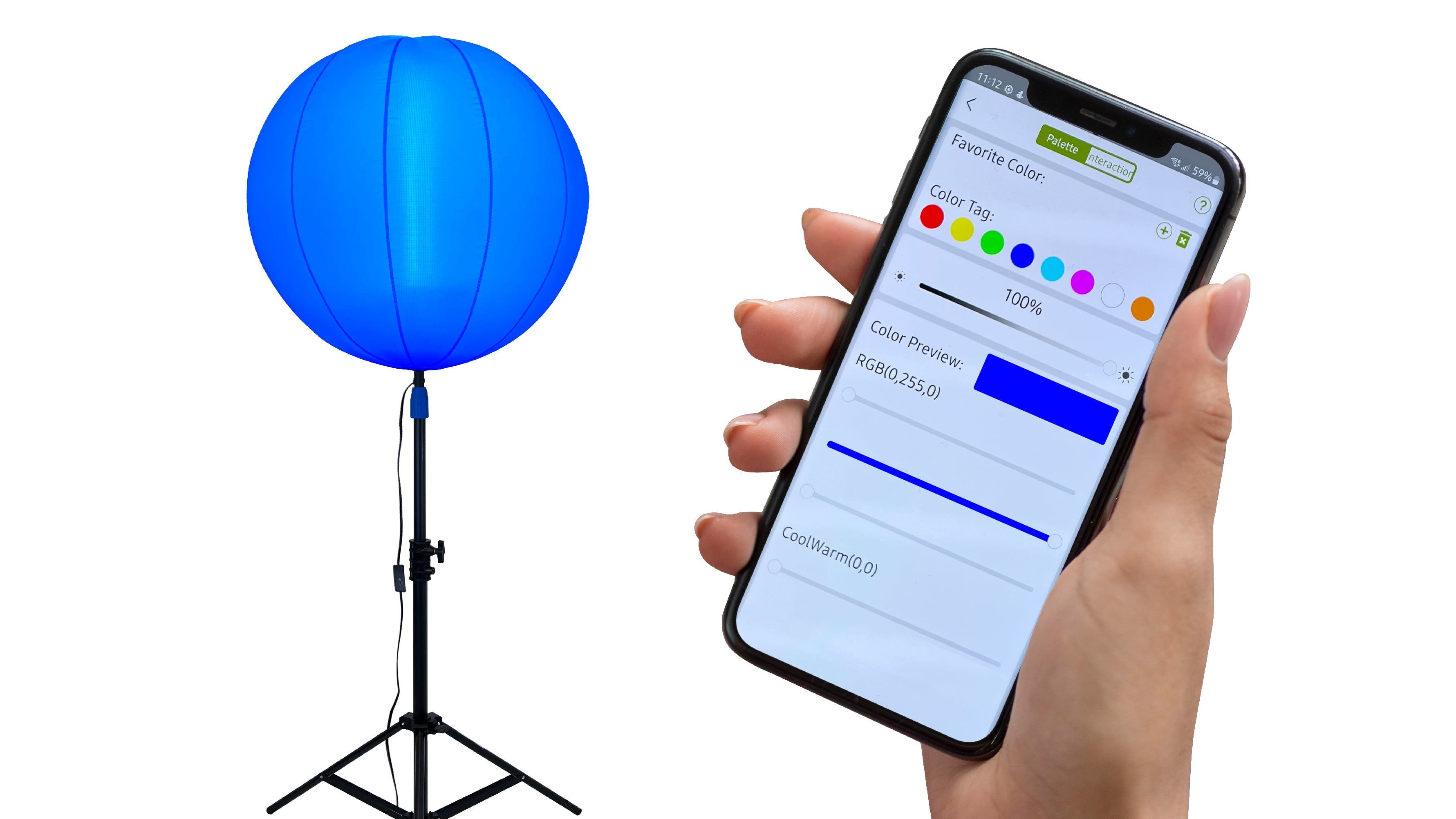 Balloon Light – 32” Inflatable with Tripod – Solid White & Bluetooth ...