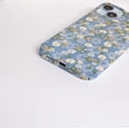 Blue Floral Tough Phone Case, White Flower Protective Matte Cover ...