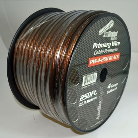 4 GA BLACK POWER WIRE PRIMARY GROUND 250FT COPPER MIX CABLE CAR AUDIO ...