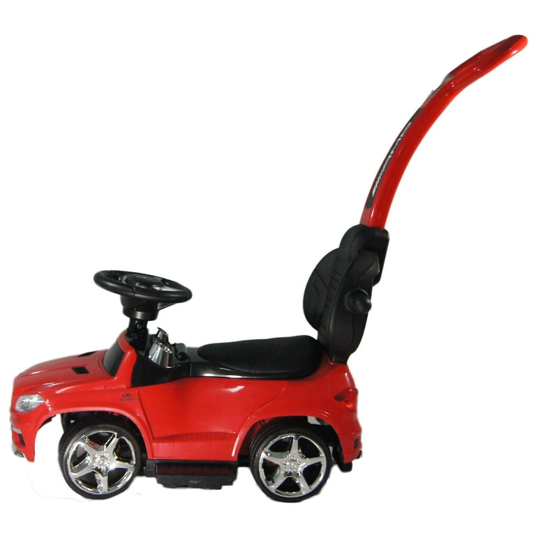 Best Ride On Cars Toddler 4 in 1 Mercedes Push Car Stroller w Lights Red